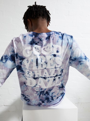 Purple Blue Tie Dye Hazy Daze Long Sleeve Tee