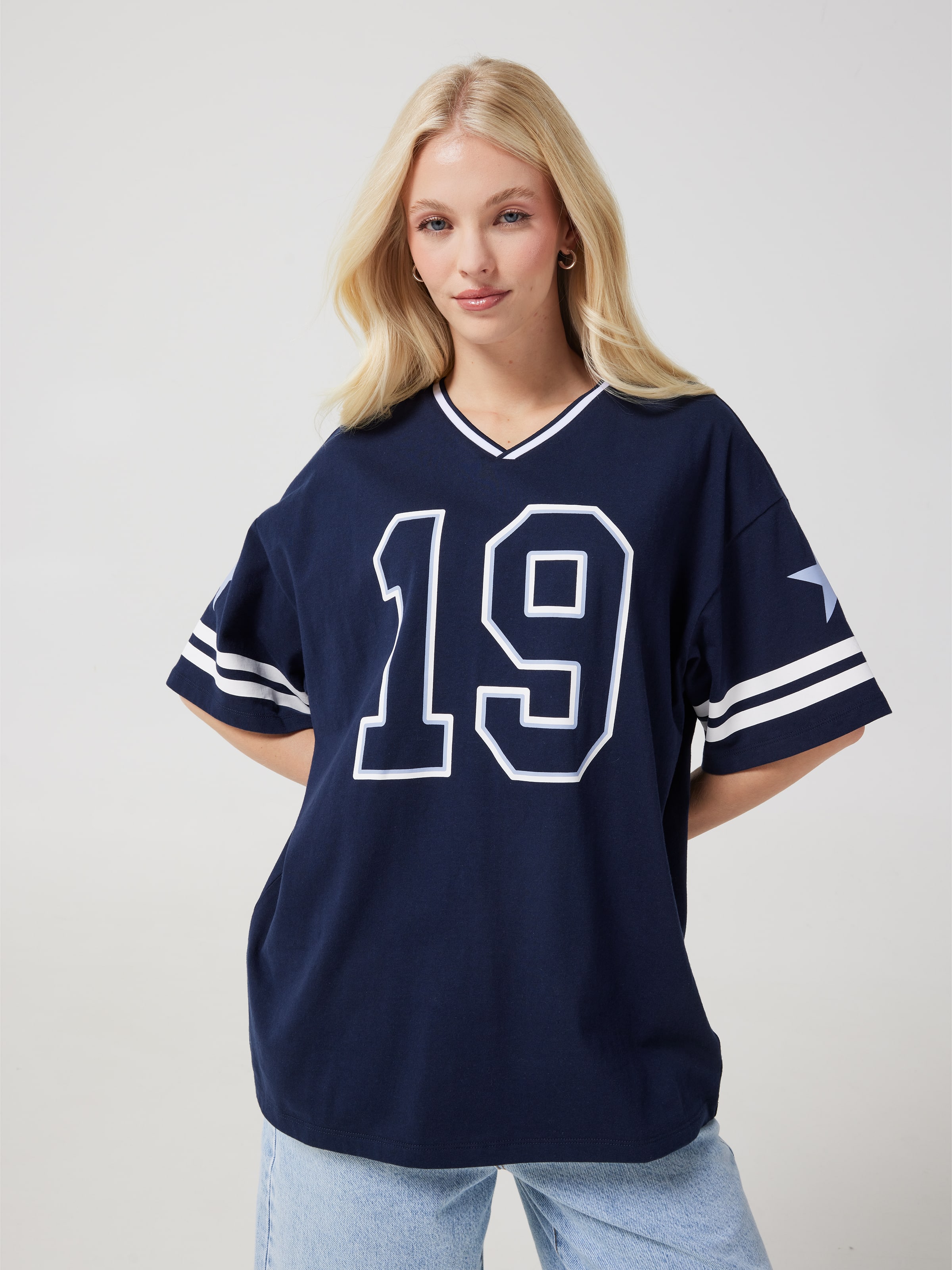 19 Jersey Oversized Tee Midnight Blue - Jay Jays Online