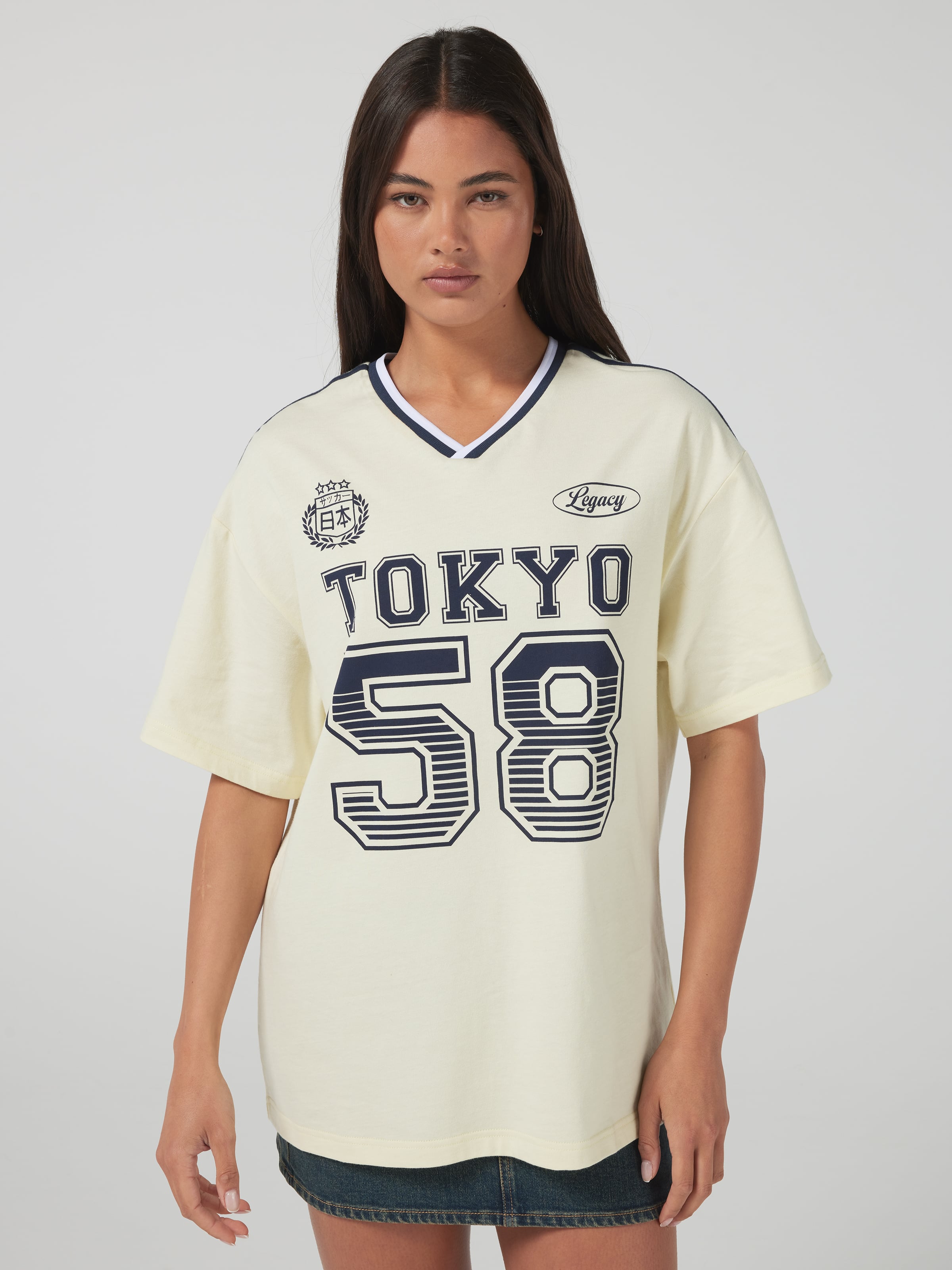 Tokyo V Neck Oversized Tee - Jay Jays Online