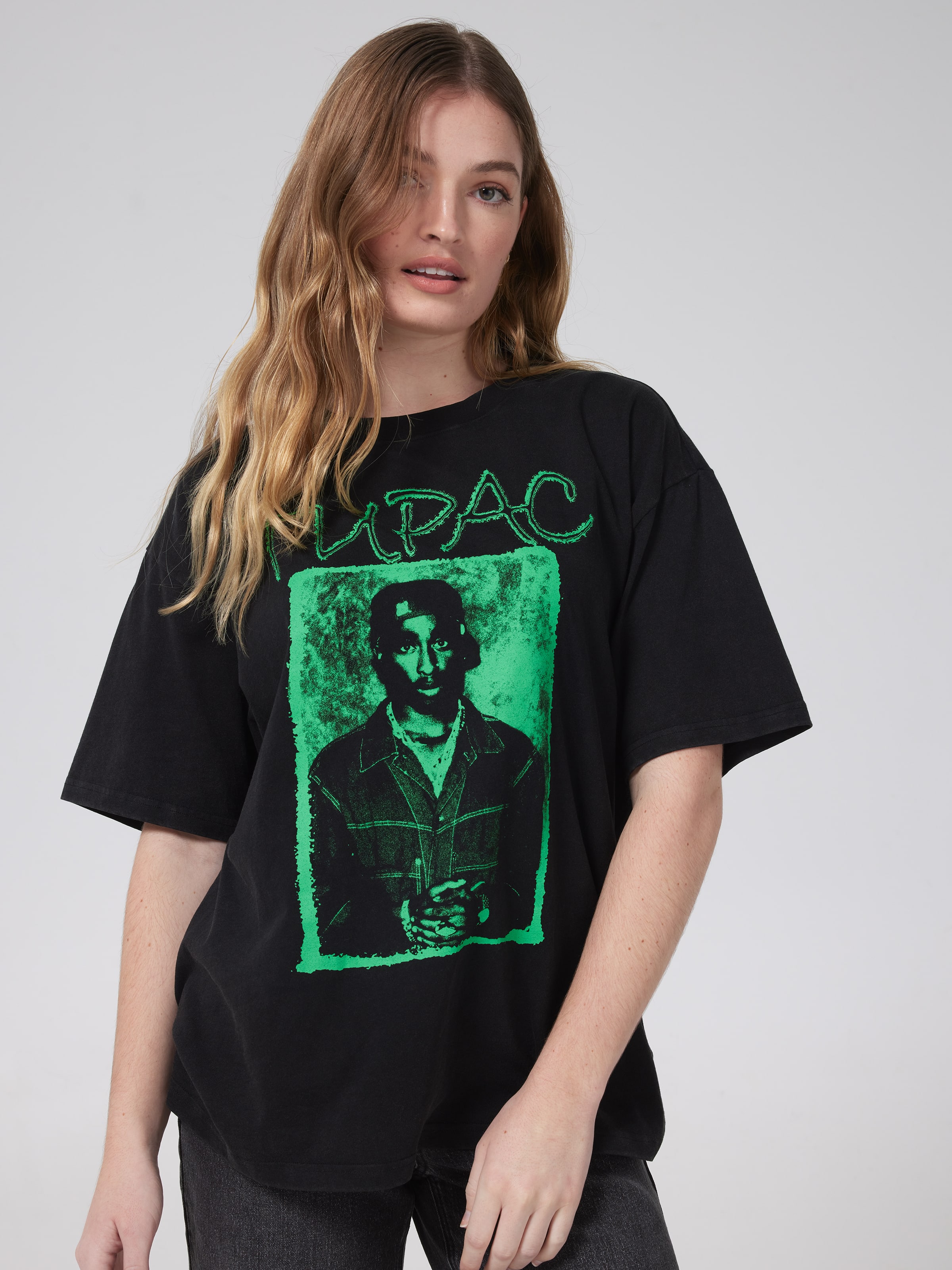 Music Tupac Polaroid Oversized Tee - Jay Jays Online