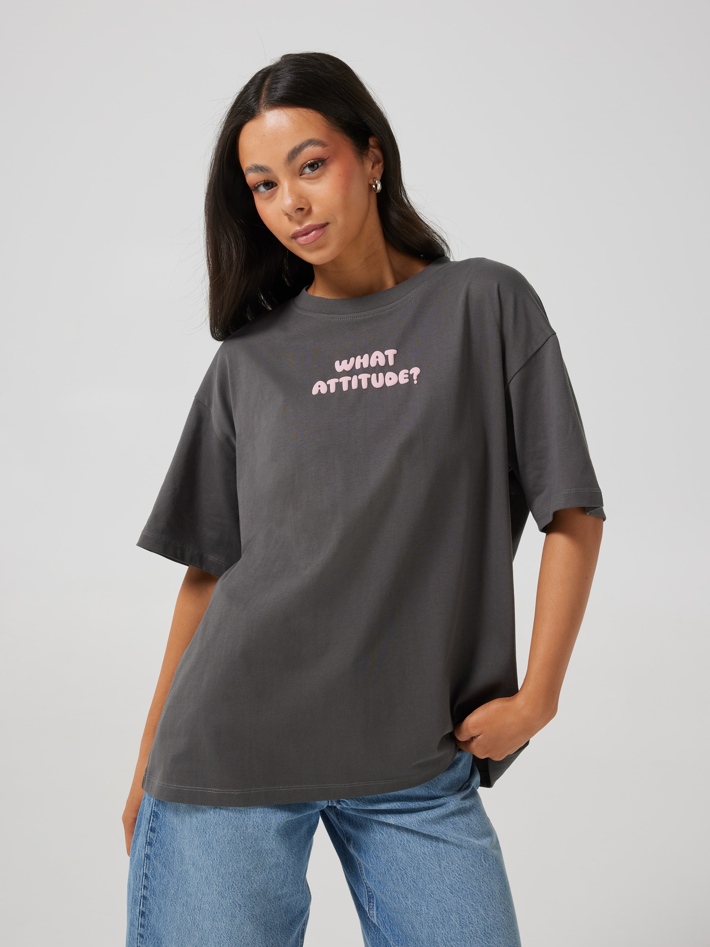 Get Off My Back Oversized Tee Graphite Grey - Jay Jays Online