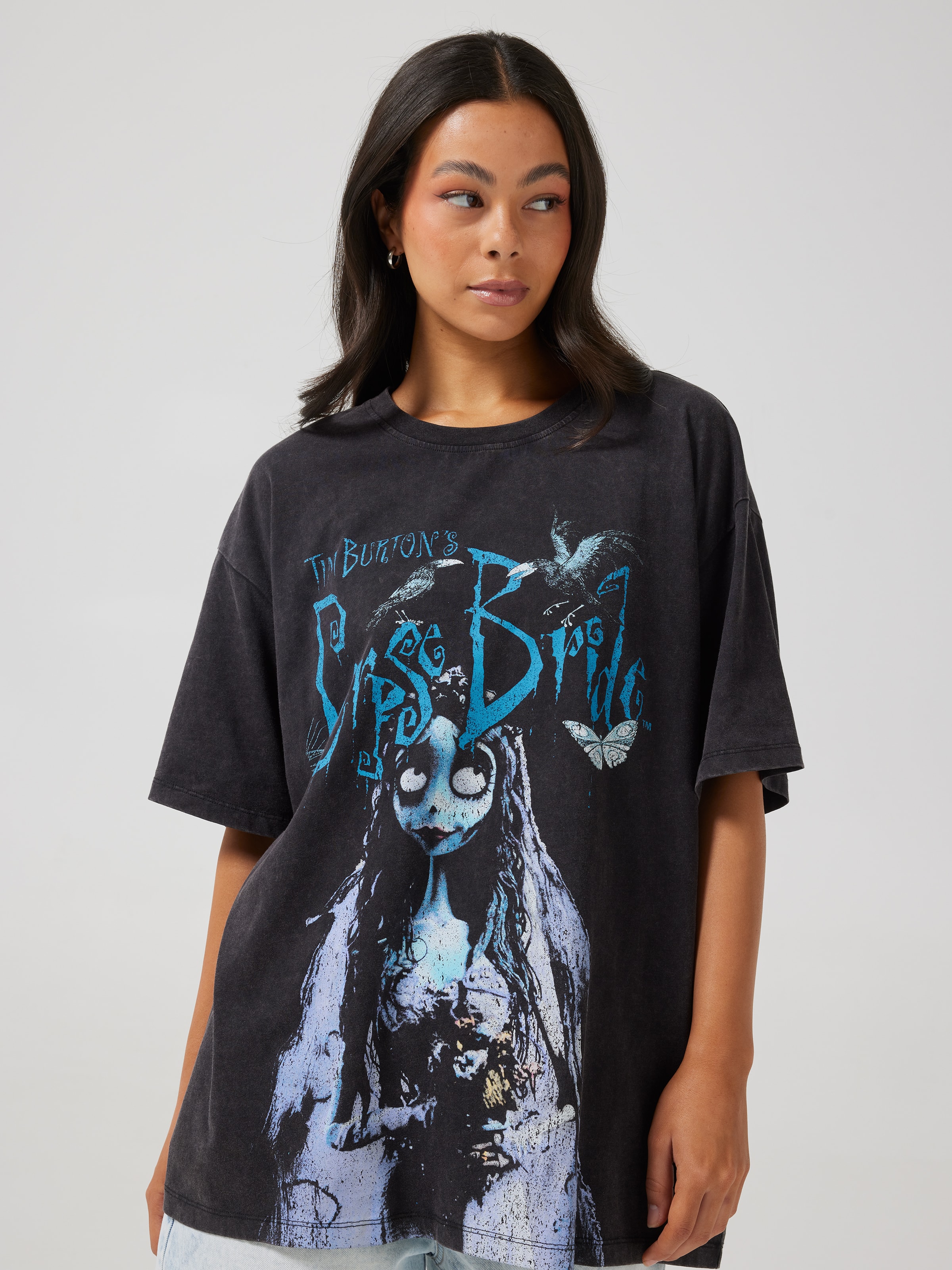 Corpse Bride Oversized Tee Acid Wash - Jay Jays Online
