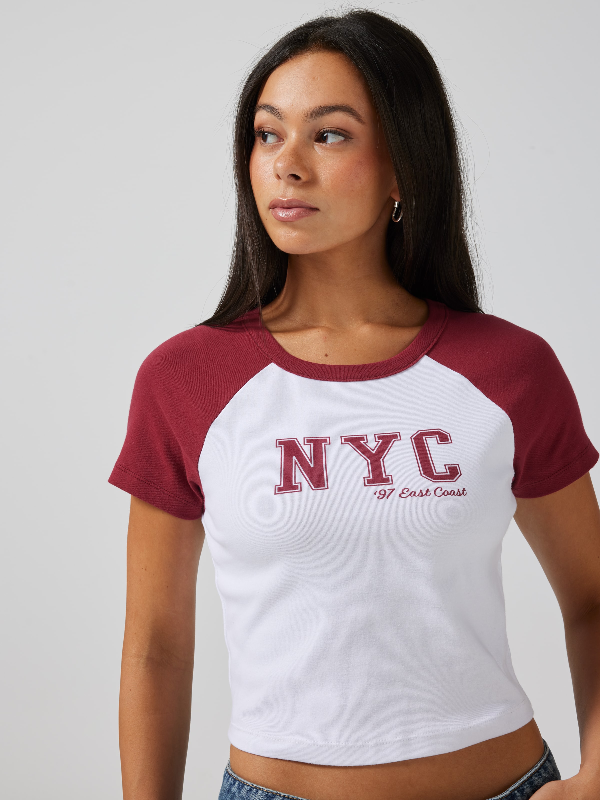 Refresh Nyc Baby Raglan White Cherry Red - Jay Jays Online