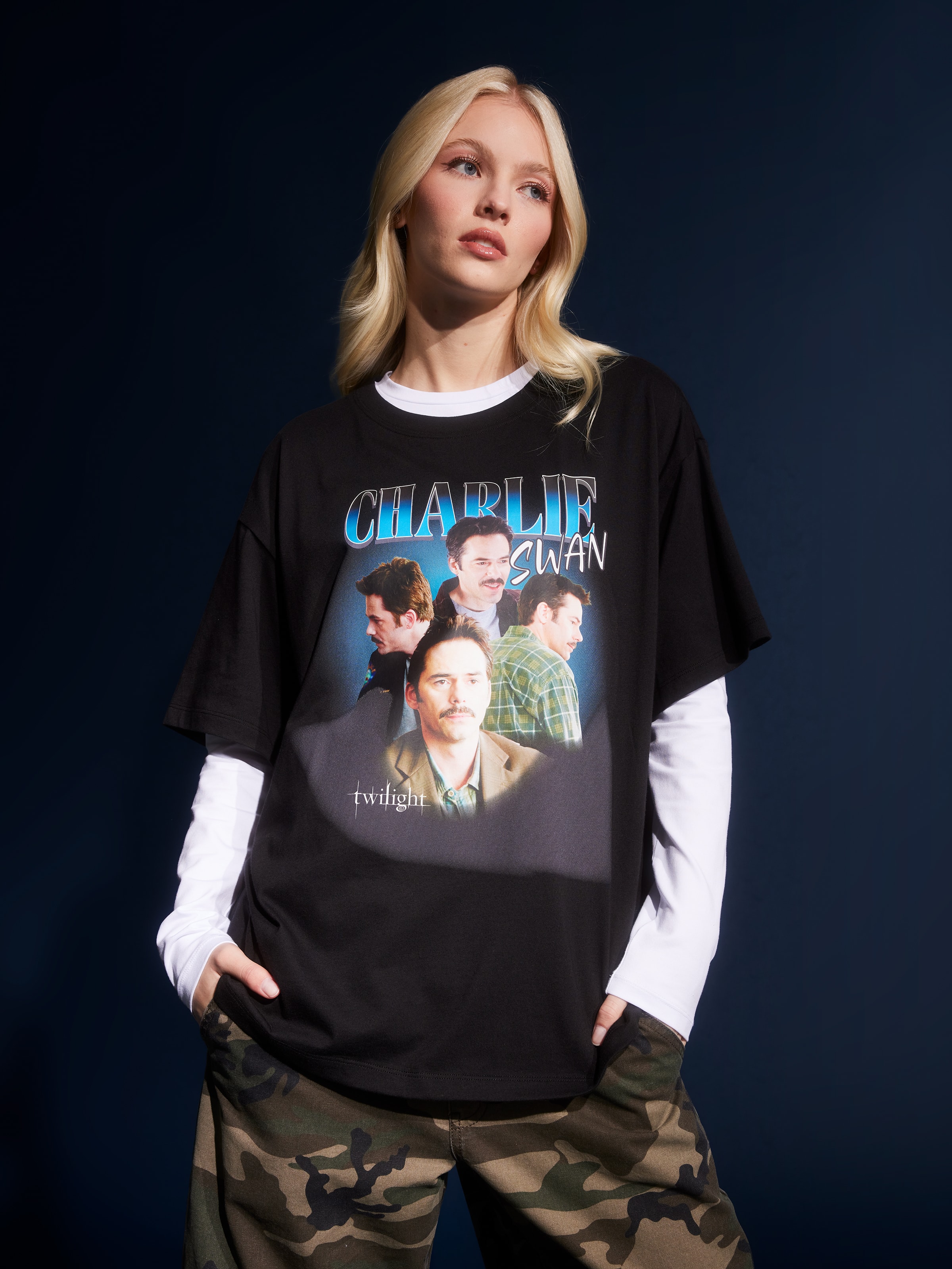 Twilight Charlie Swan Oversized Tee Black - Jay Jays Online