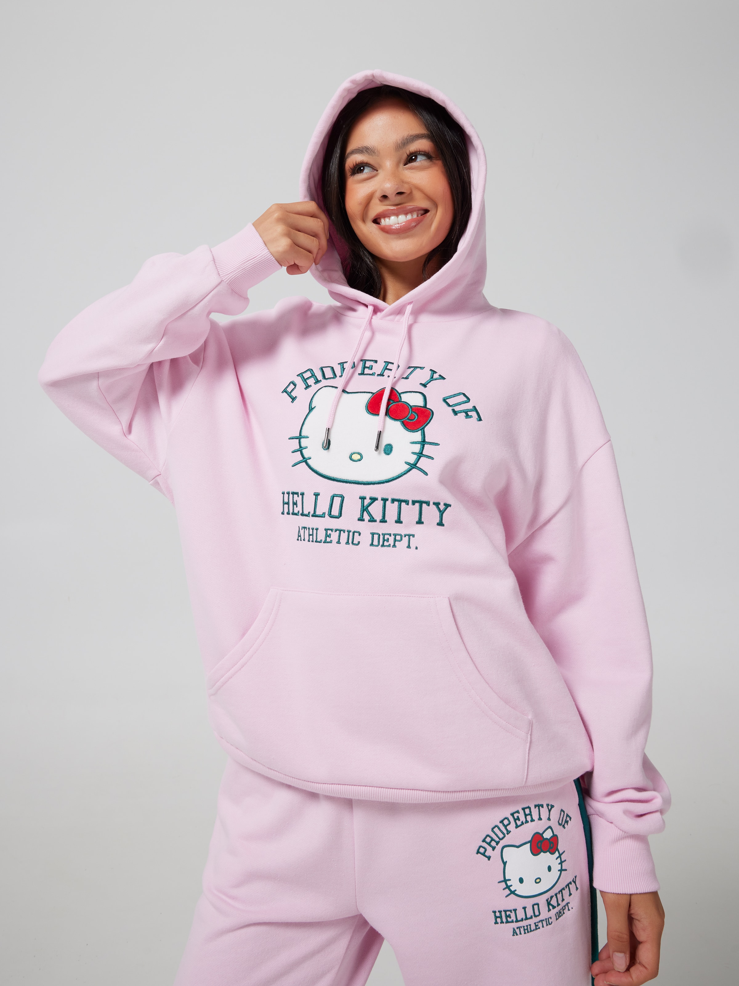 Hello Kitty Sporty Logo Oversized Hoodie - Jay Jays Online