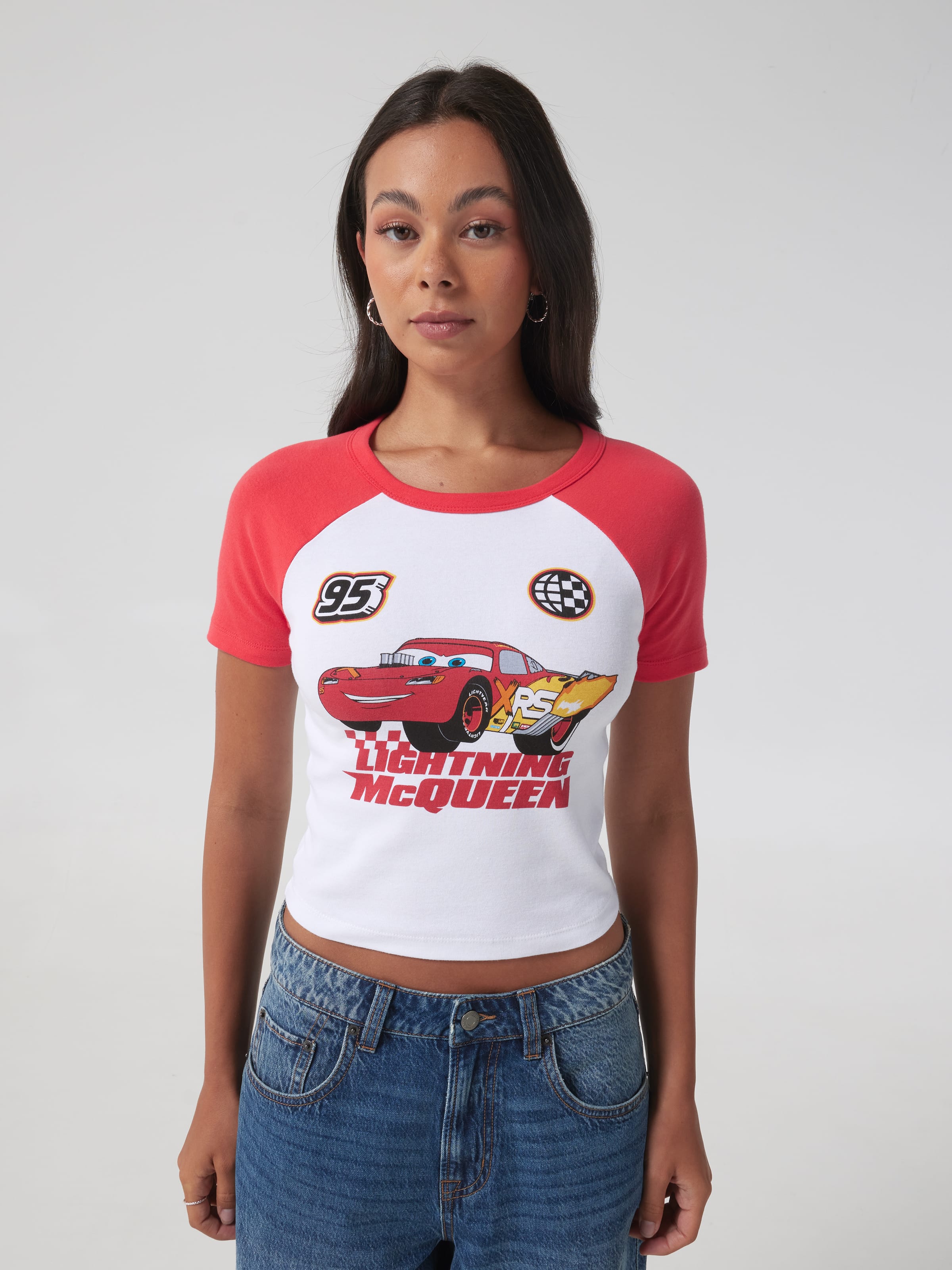 Lightning Mcqueen Baby Raglan Tee Red White - Jay Jays Online
