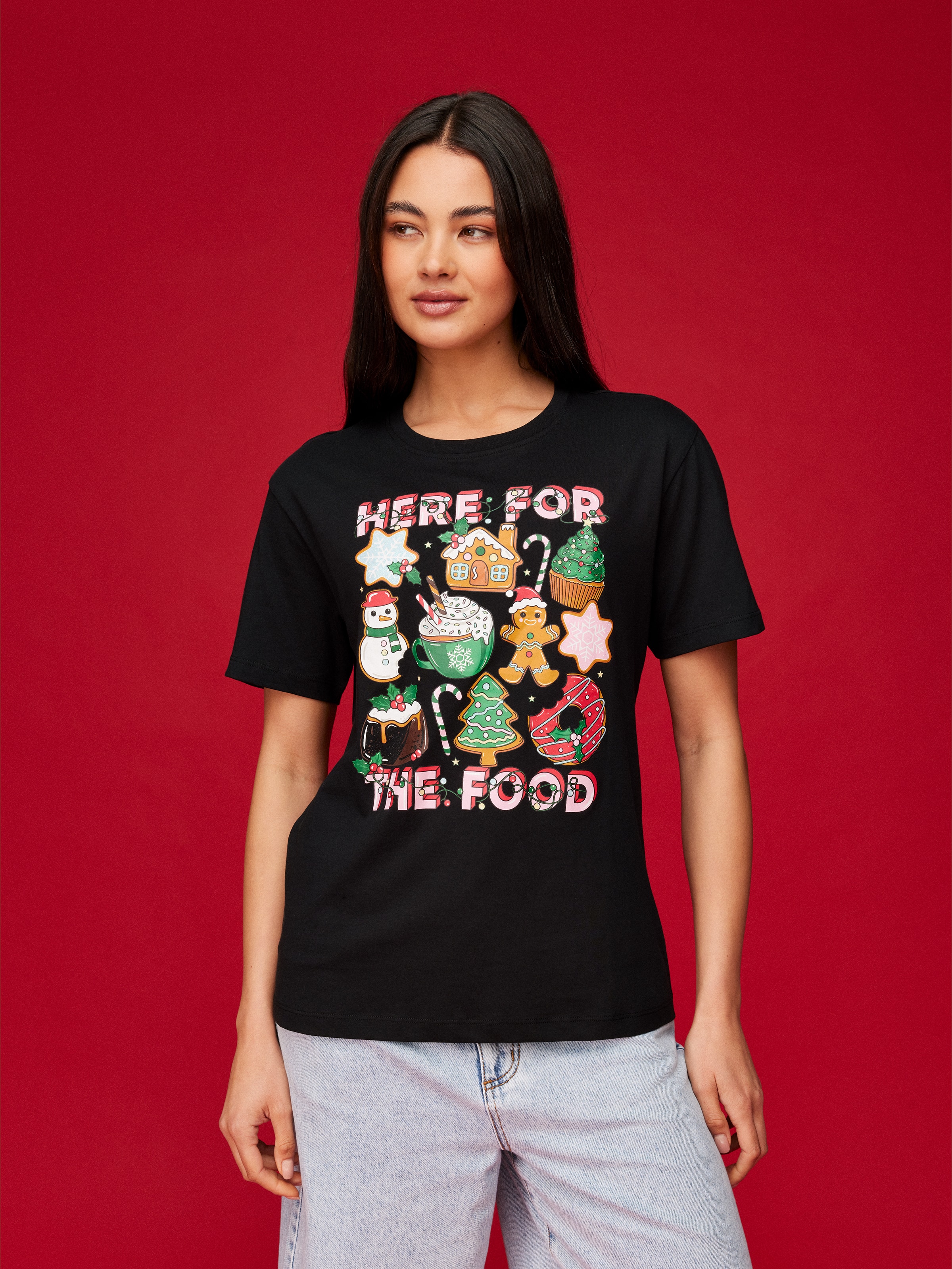 Xmas Here 4 The Food Classic Tee - Jay Jays Online