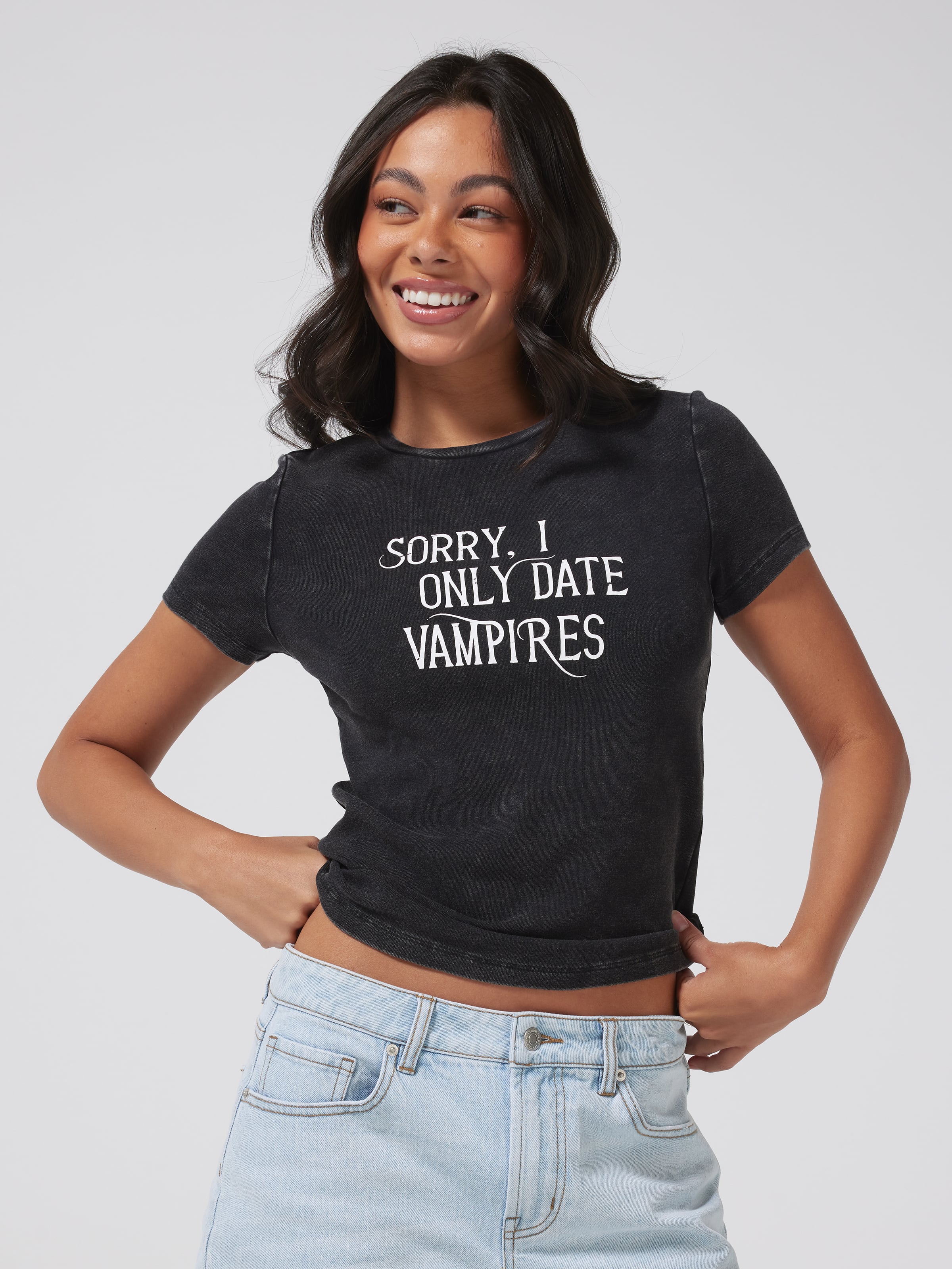 Vampire Slogan Baby Tee - Jay Jays Online