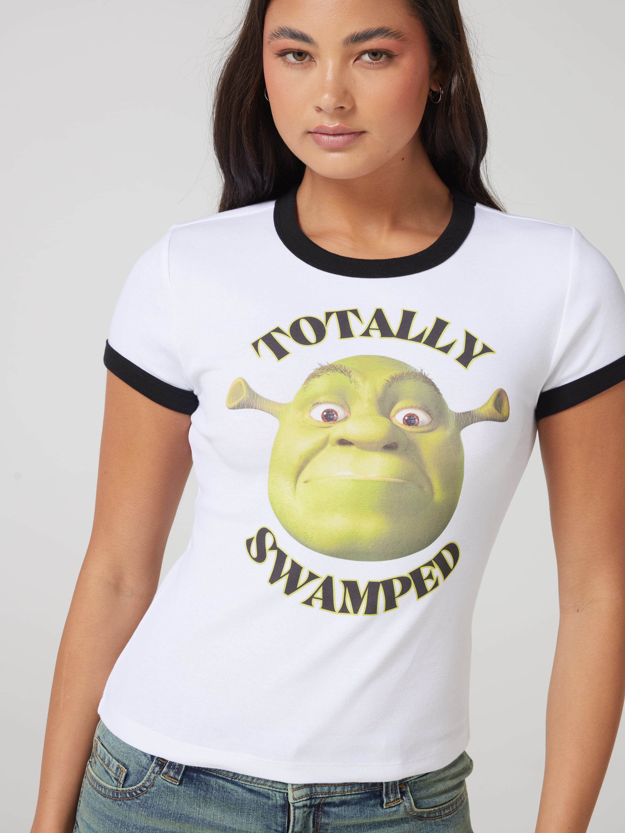 Shrek Totally Swamped Long Line Baby Ringer - Jay Jays Online