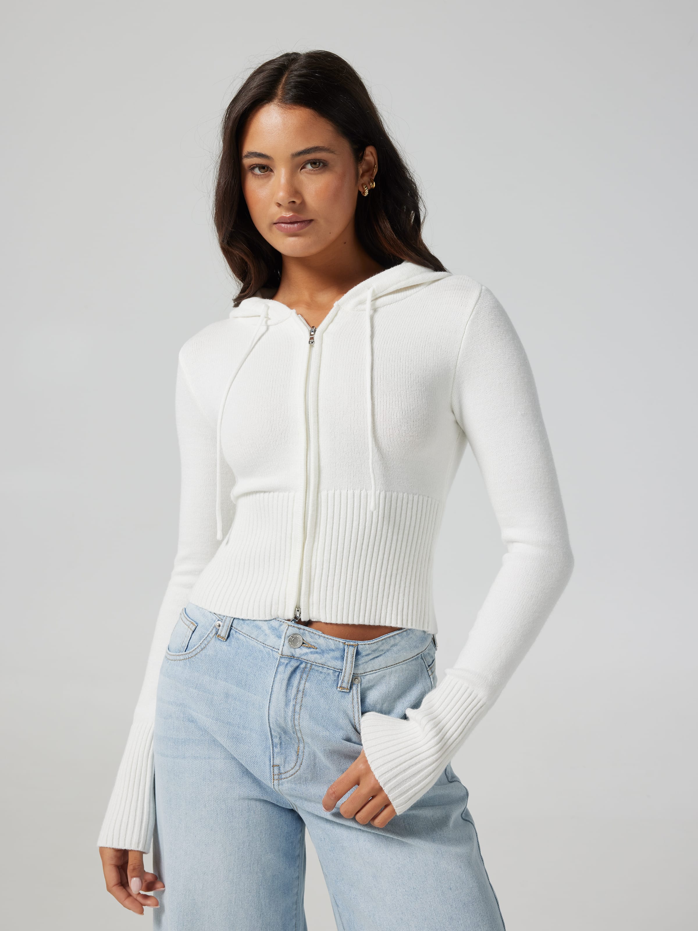 Maisie Double Zip Hoodie Cream - Jay Jays Online