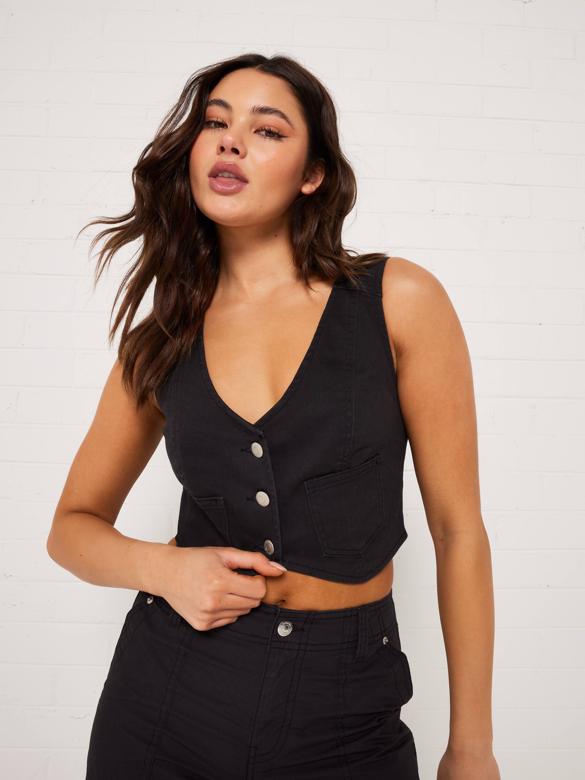 Denim Vest Black - Jay Jays Online