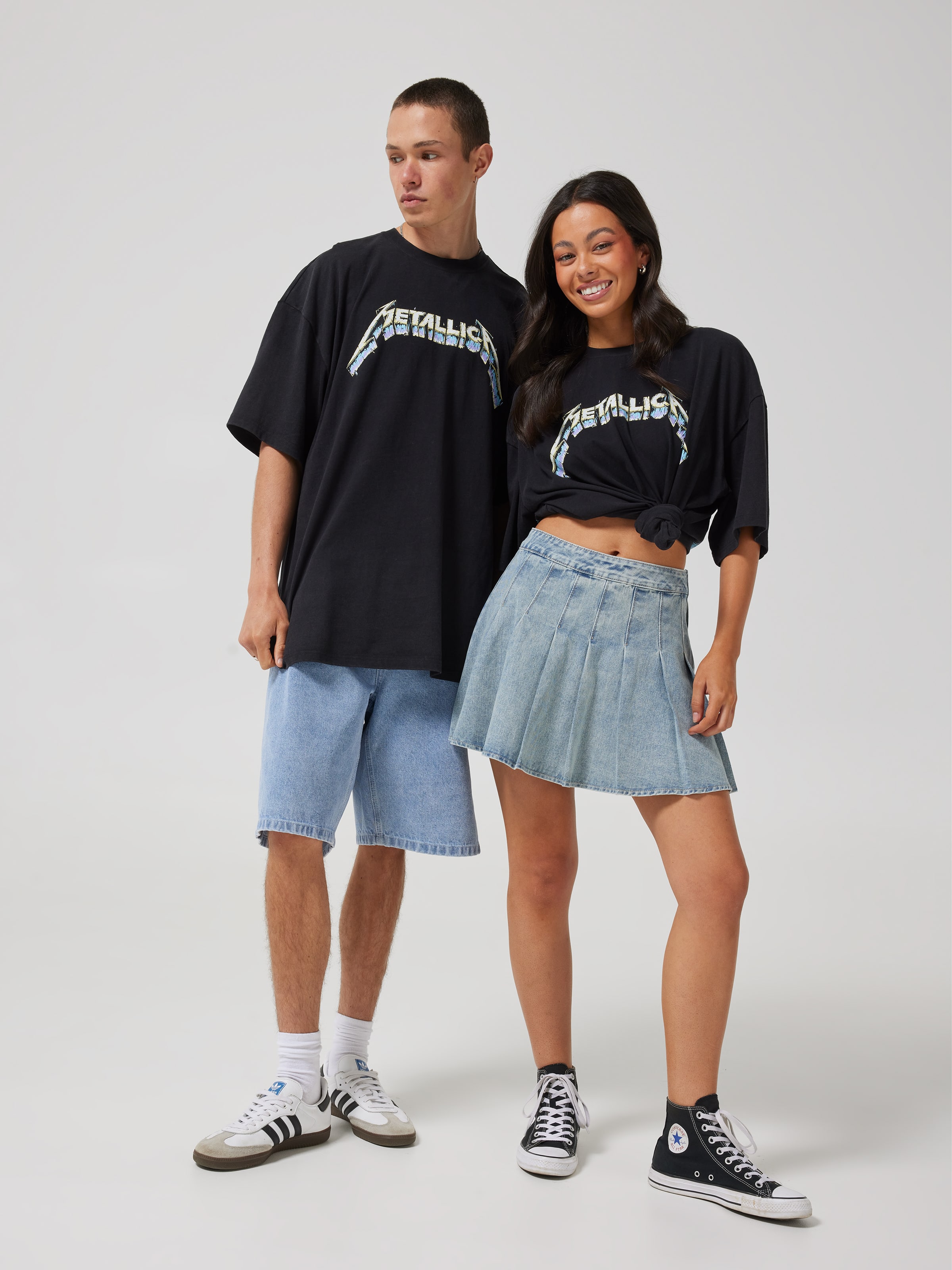 Metallica Oversized Tee Black Acid Wash - Jay Jays Online