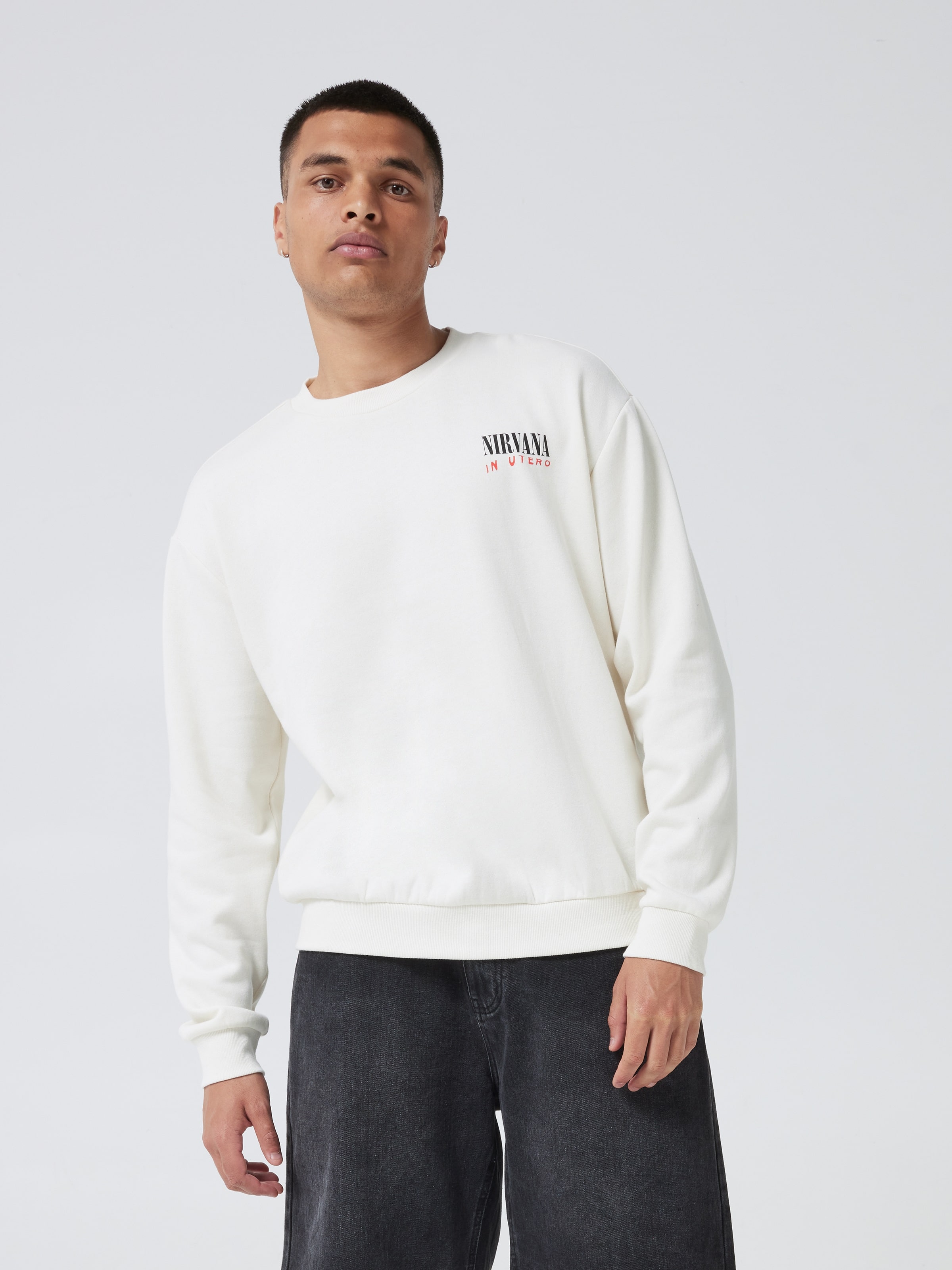 Nirvana Crew Sweat Off White - Jay Jays Online