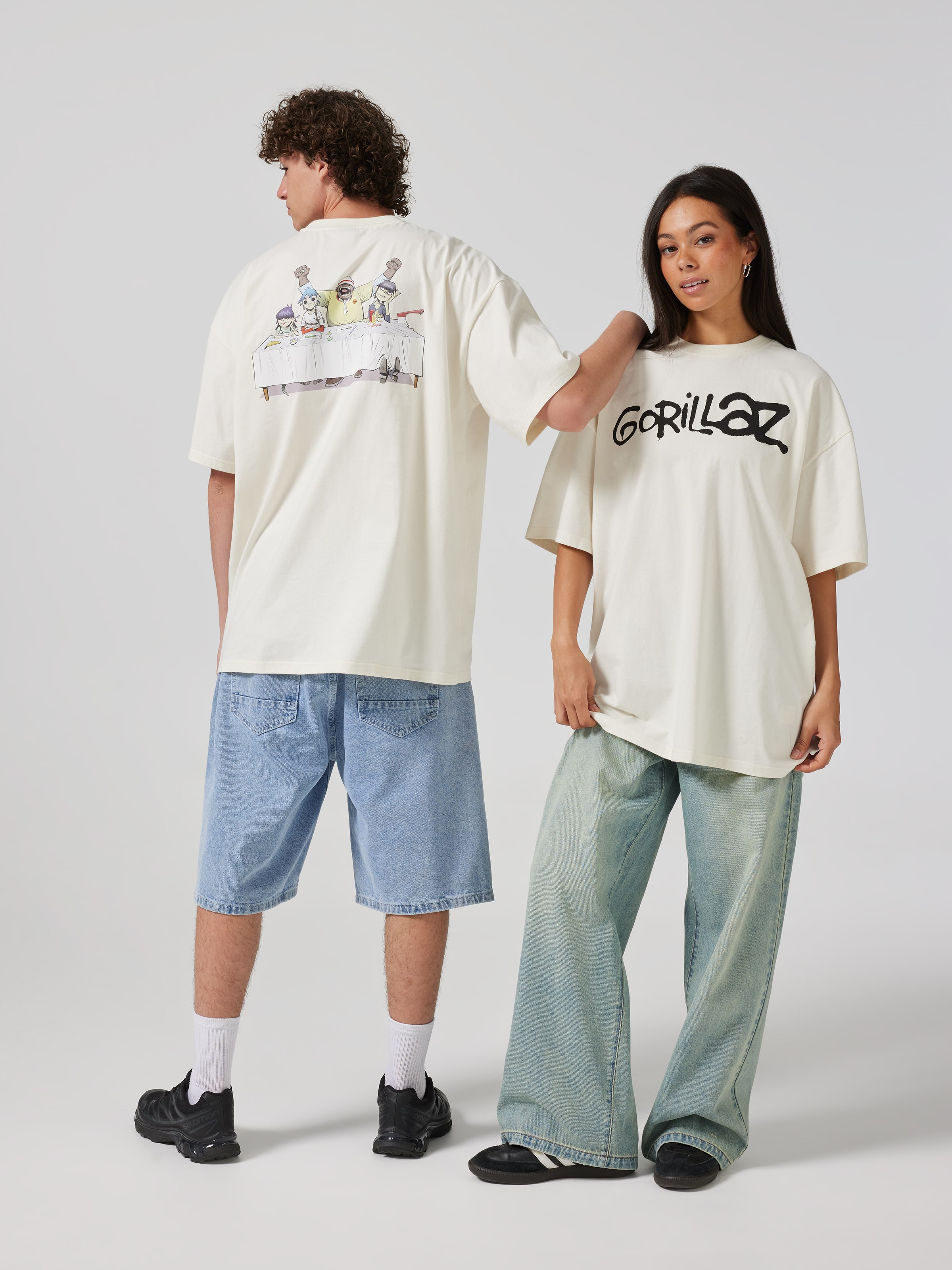 Gorillaz Dinner Short Sleeve Tee Off White - Jay Jays Online