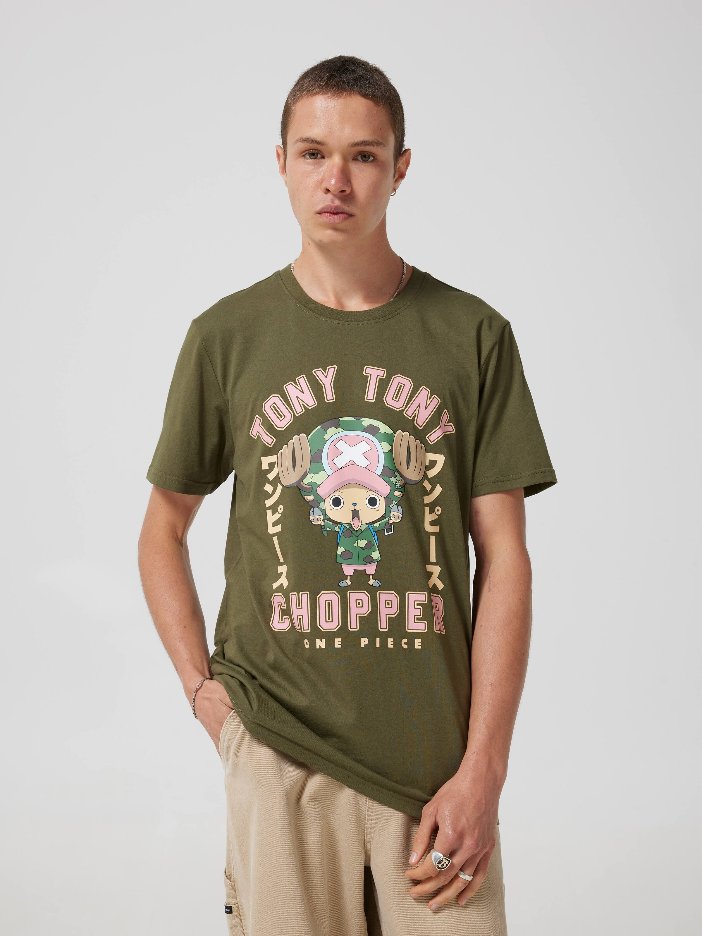 One Piece Chopper Short Sleeve Tee Olive - Jay Jays Online