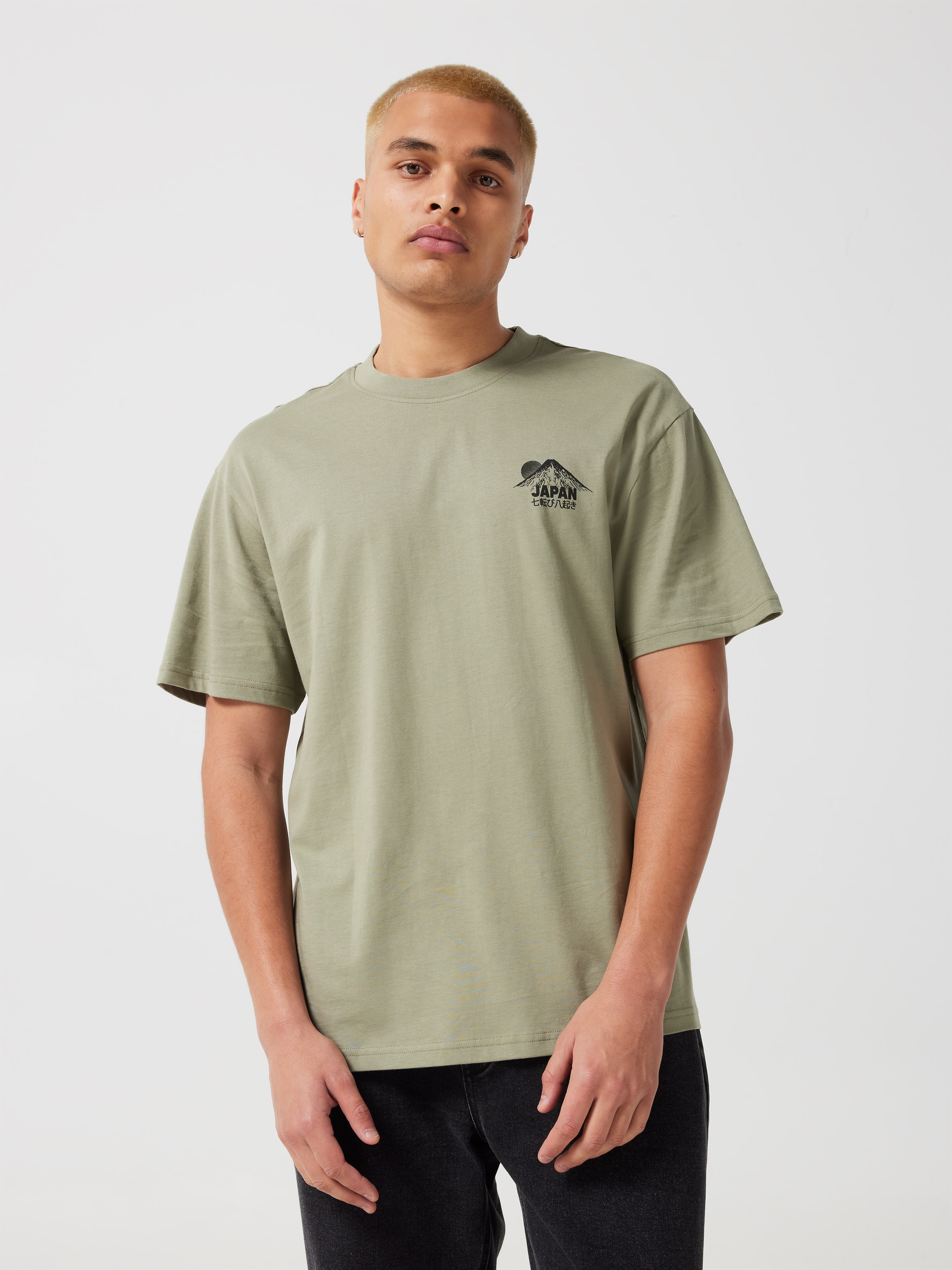 Mt Fuji Relaxed Short Sleeve Tee Sage - Jay Jays Online