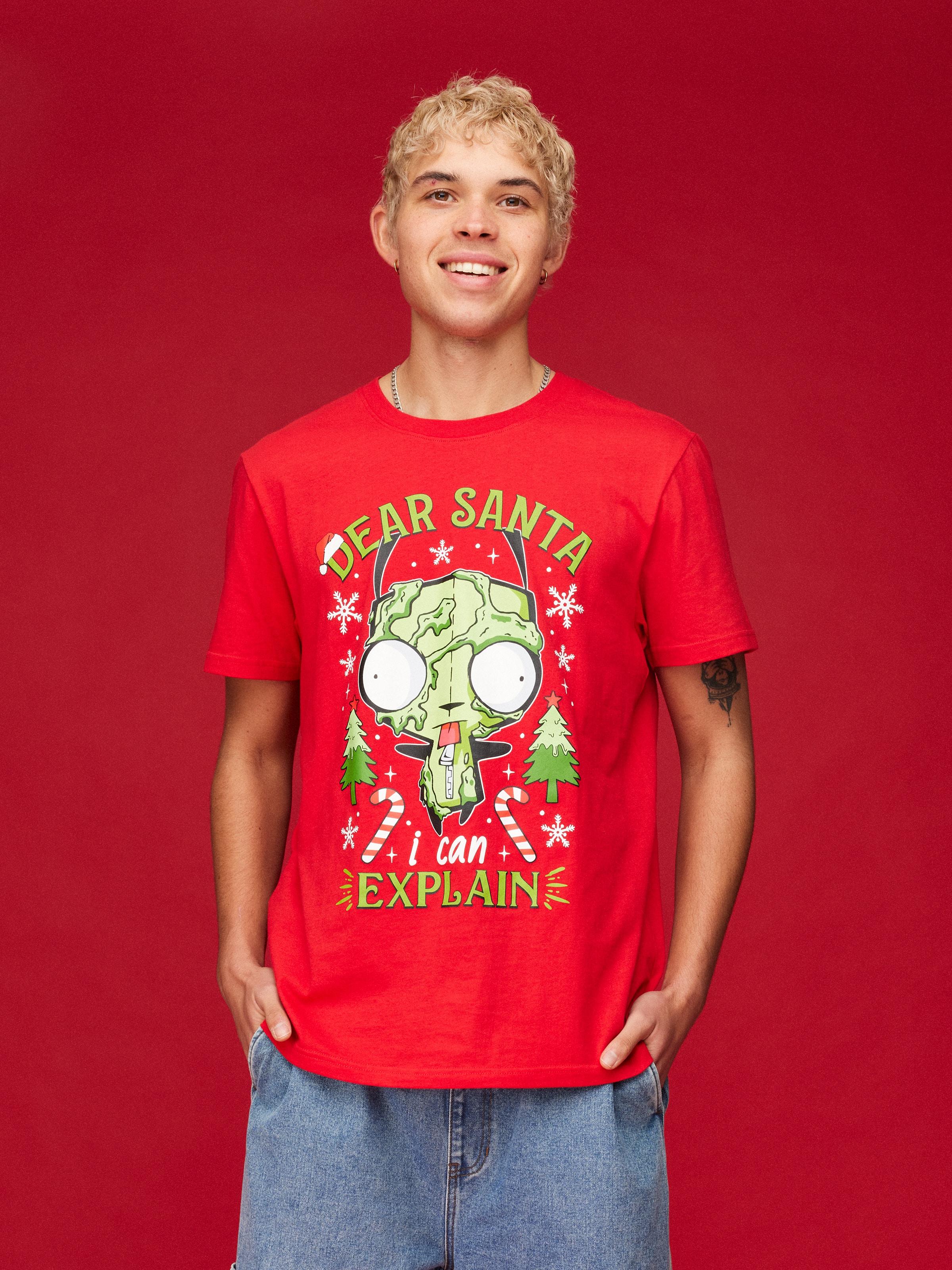 Xmas Invader Zim Short Sleeve Tee - Jay Jays Online