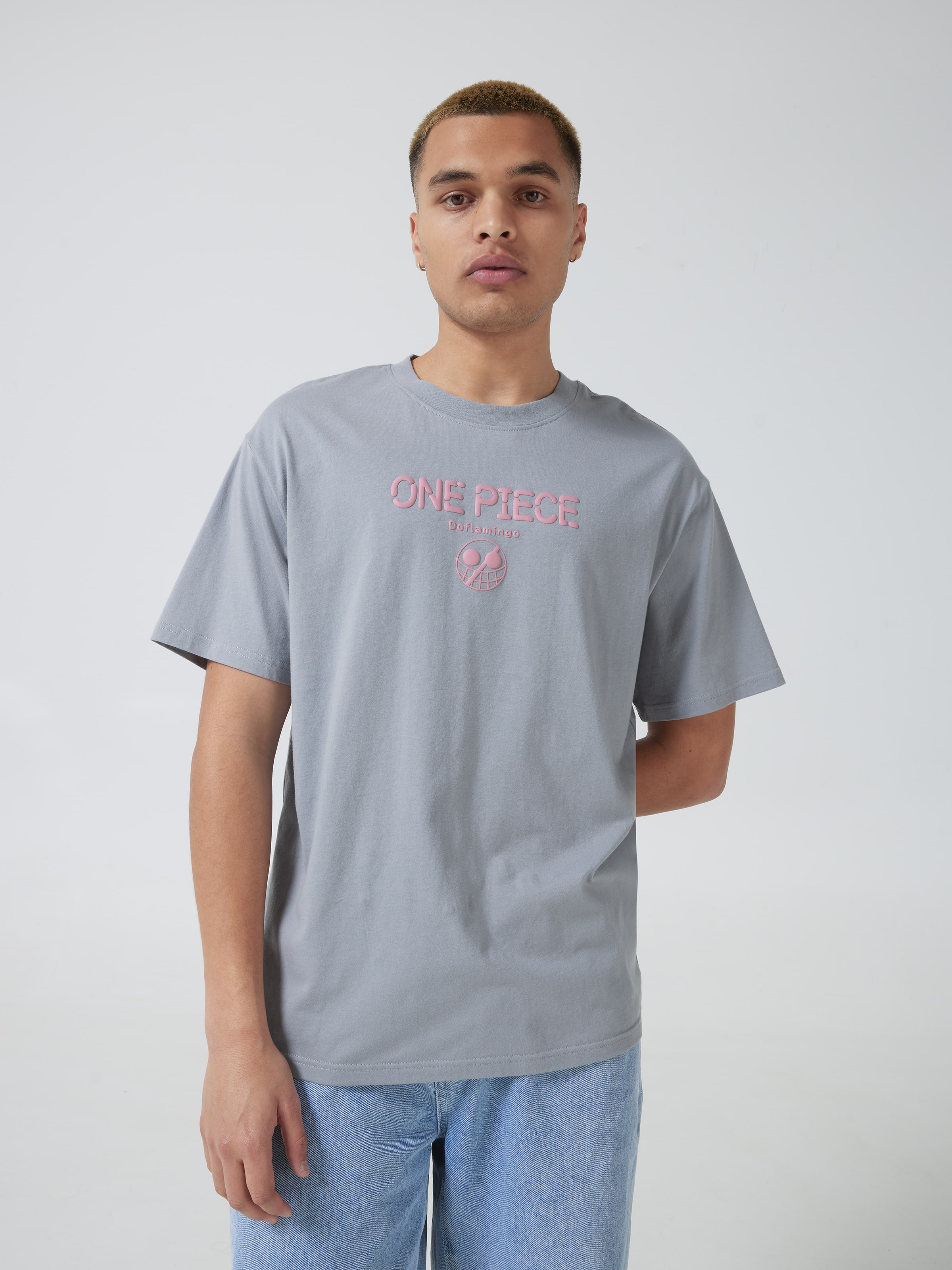 One Piece Doflamingo Relax Short Sleeve Tee Charcoal - Jay Jays Online