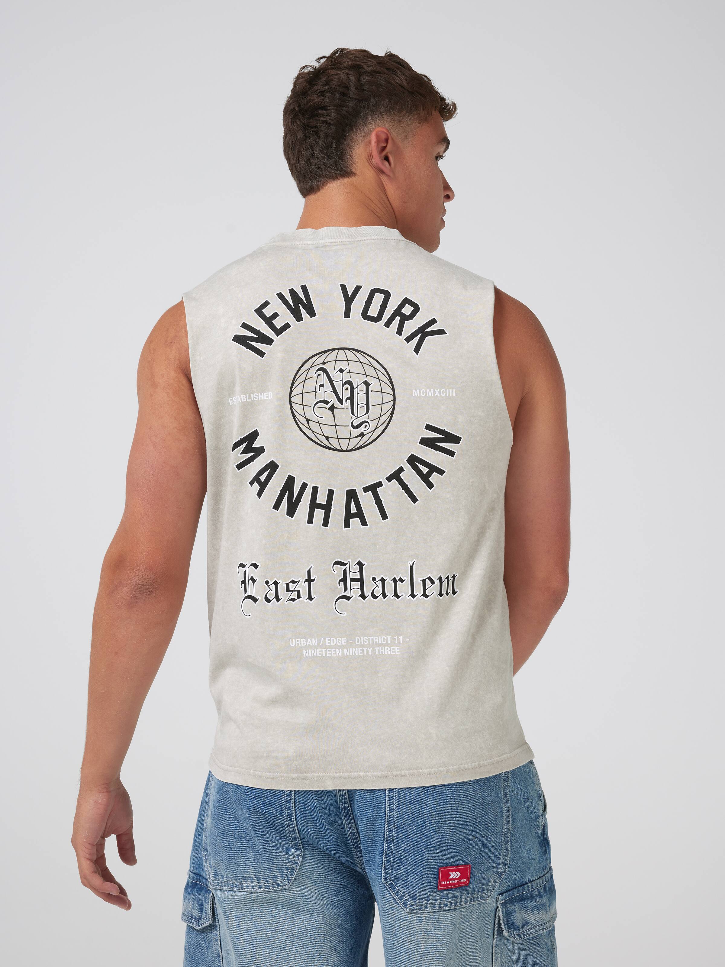 Urban Ny Muscle Tee Deep Taupe Acid - Jay Jays Online