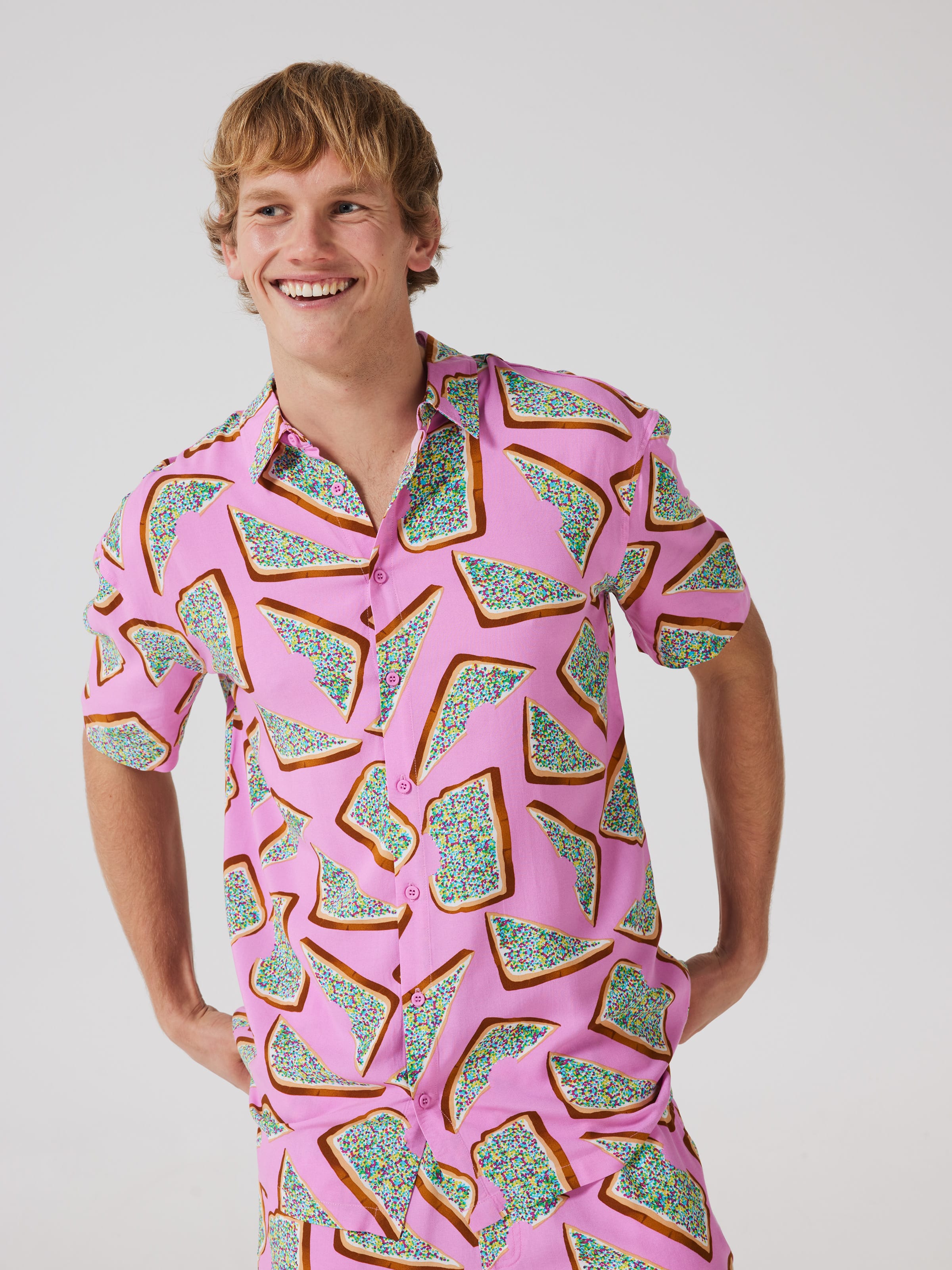 Fairy Bread Suit Resort Shirt Light Pink - Jay Jays Online