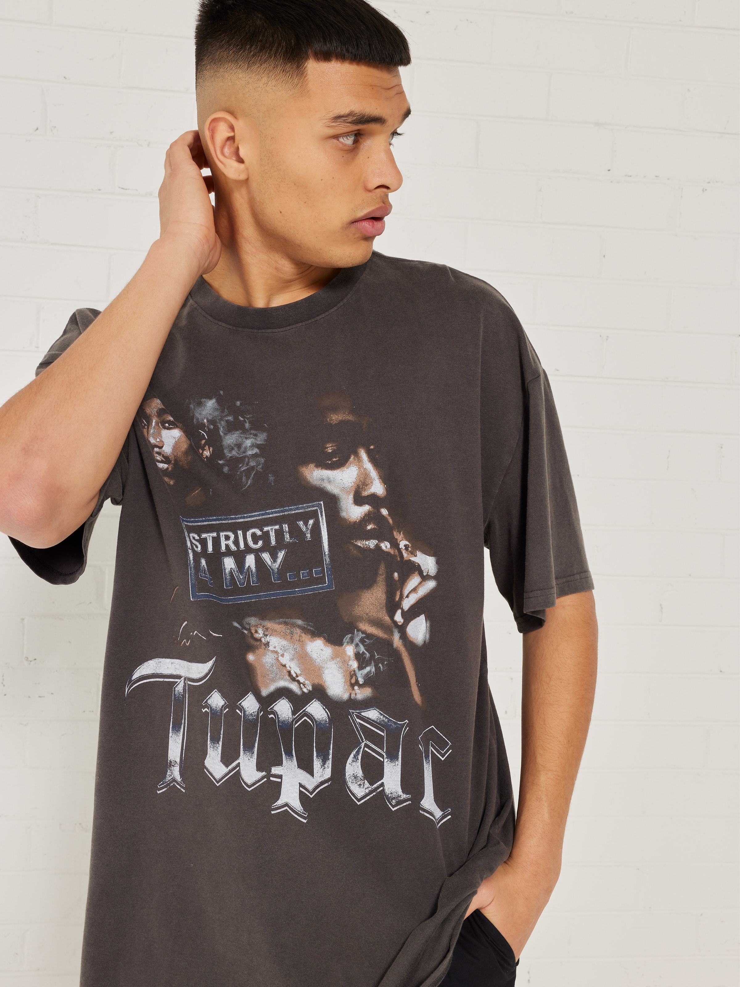 Music Tupac Strictly Tee Grey Acid - Jay Jays Online