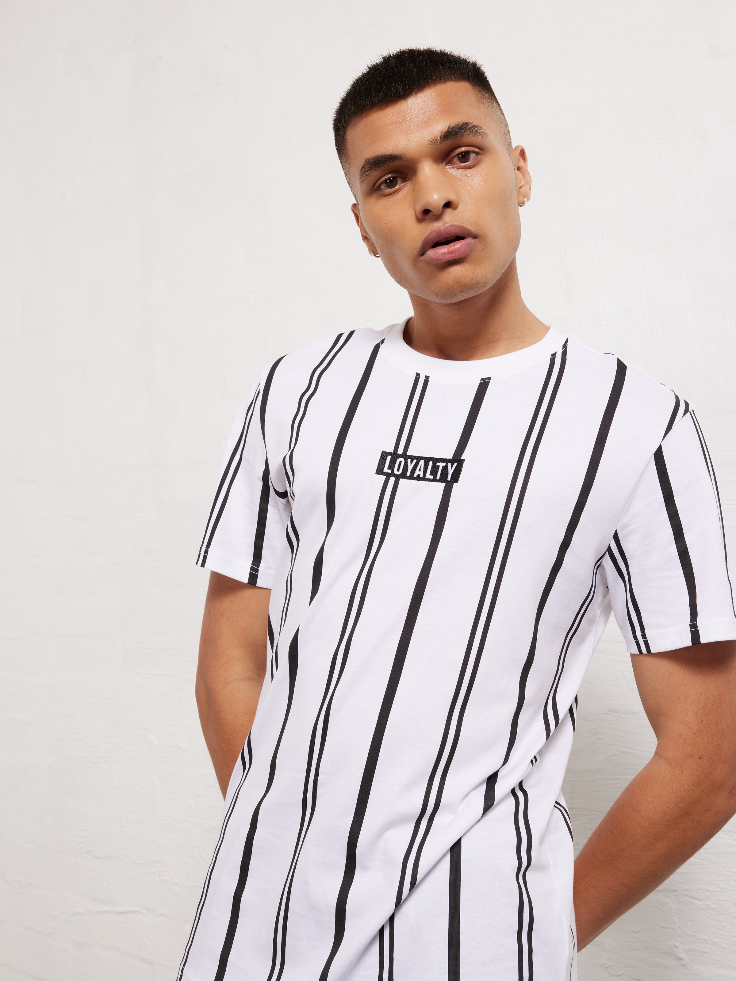Vertical Stripe Embroidered Loyalty Tee - Jay Jays Online