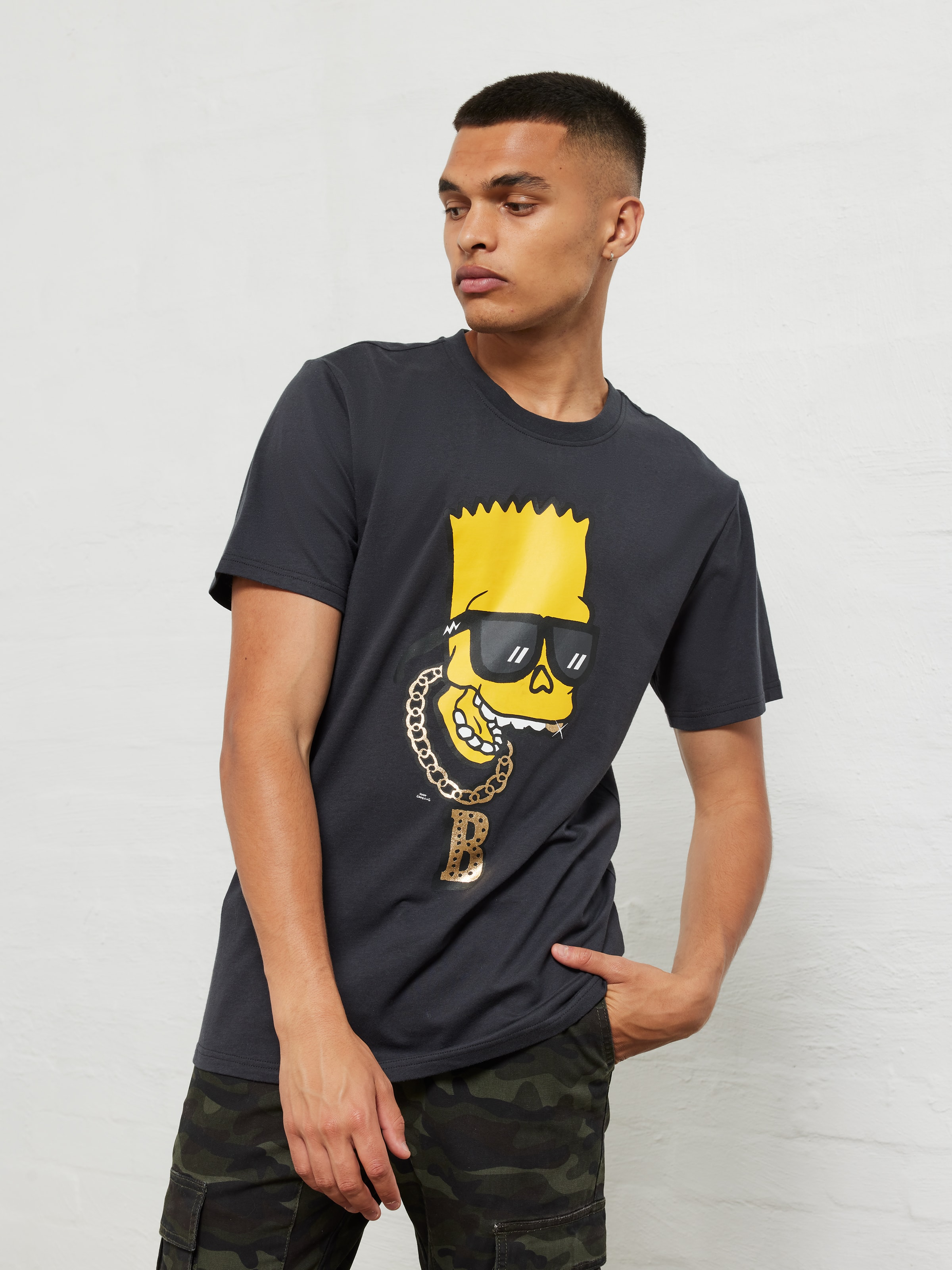 Simpsons Bart Tee Midnight Grey - Jay Jays Online
