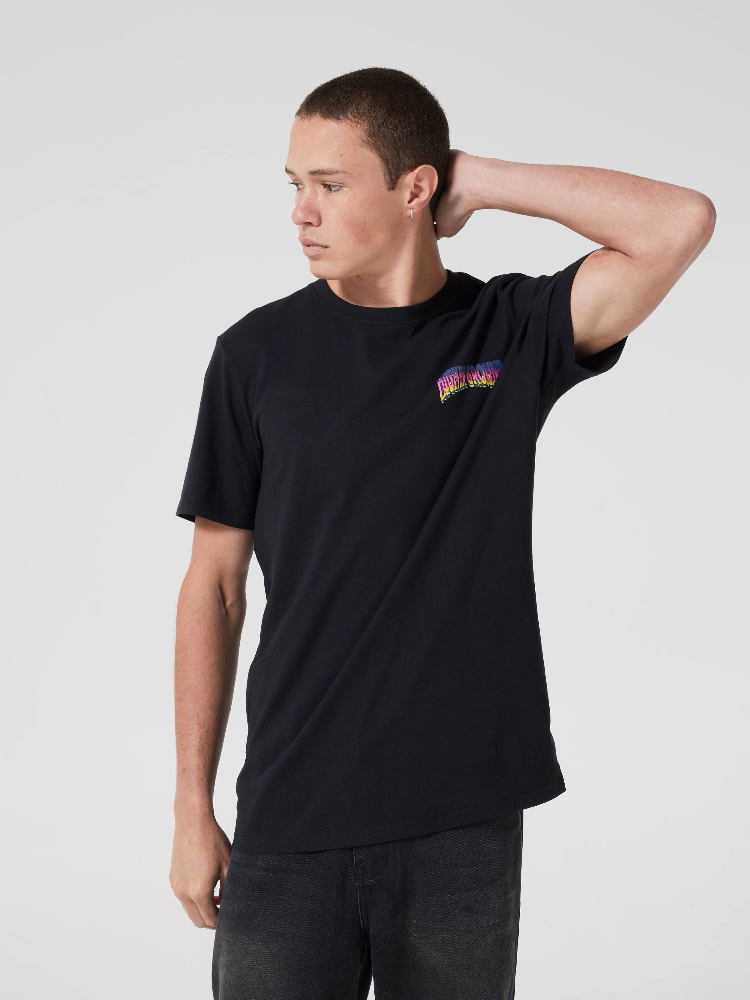 Trippy Swirl Skull Short Sleeve Tee Black - Jay Jays Online