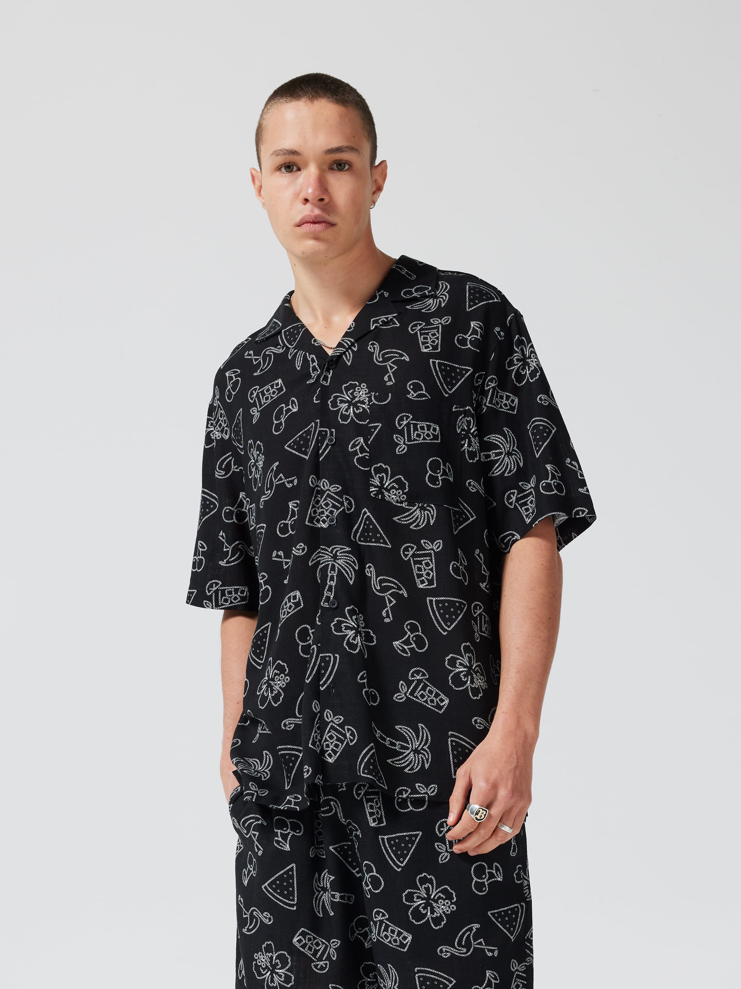 Tropical Suit Byron Suit Shirt Black - Jay Jays Online