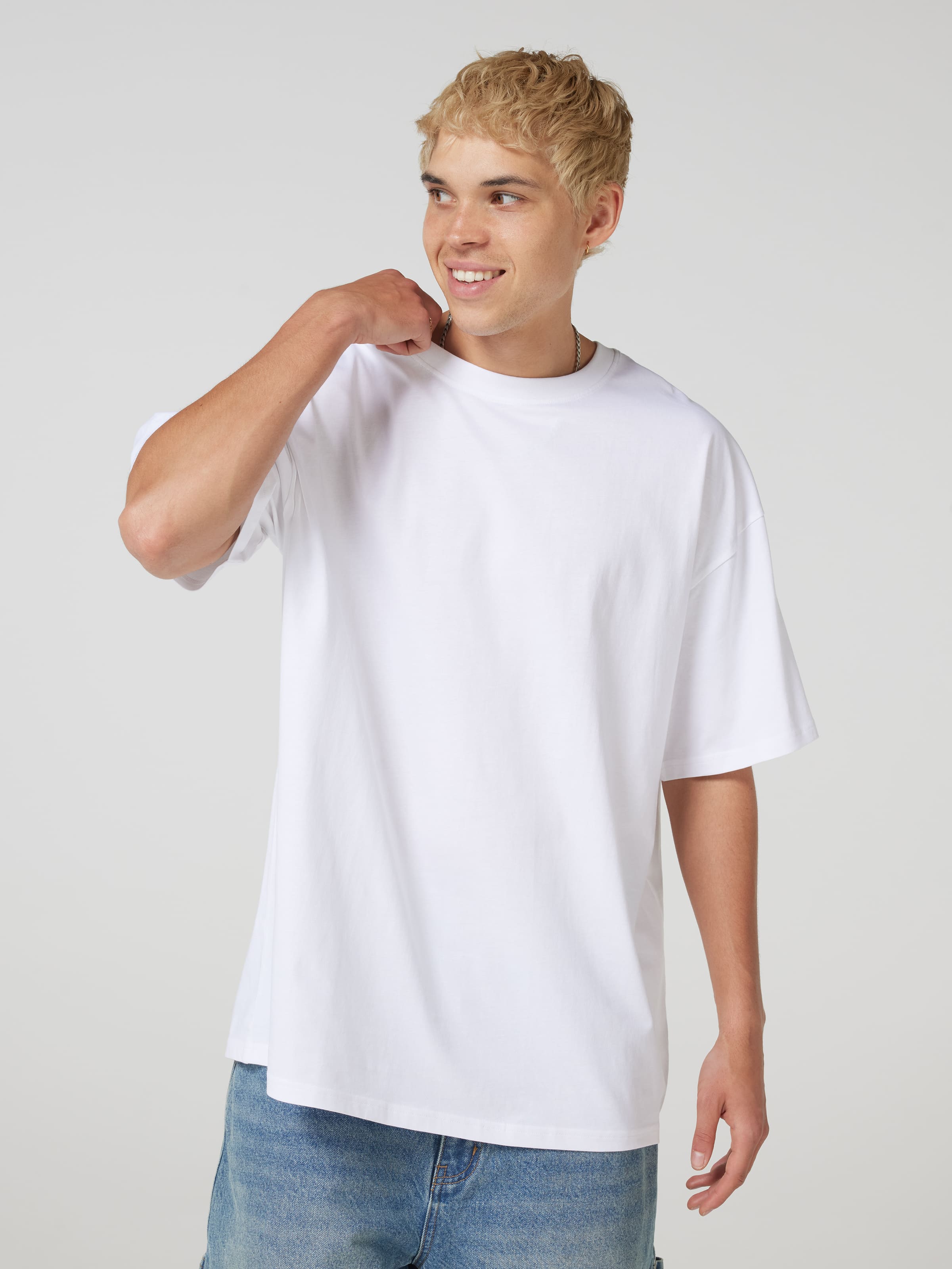 Premium Oversized Basic Short Sleeve Tee White - Jay Jays Online