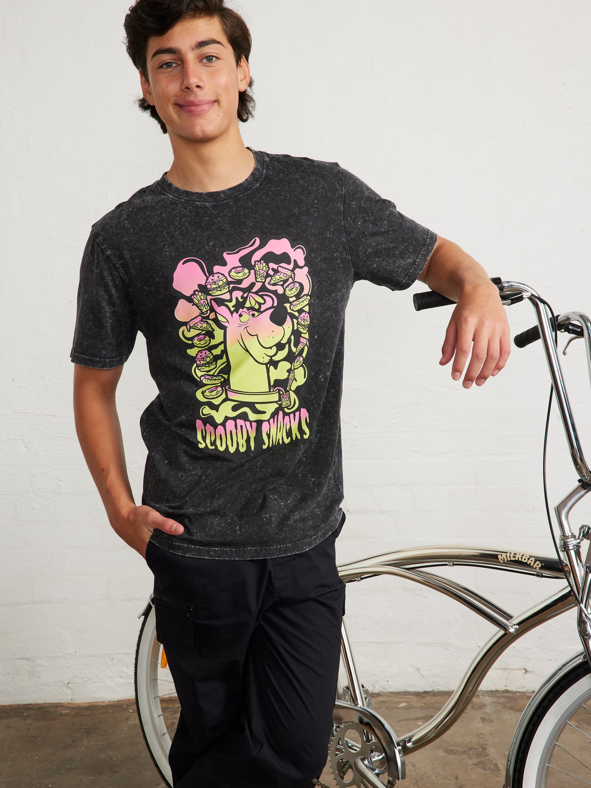 Black Tie Dye Scooby Doo Snacks Tee - Jay Jays Online