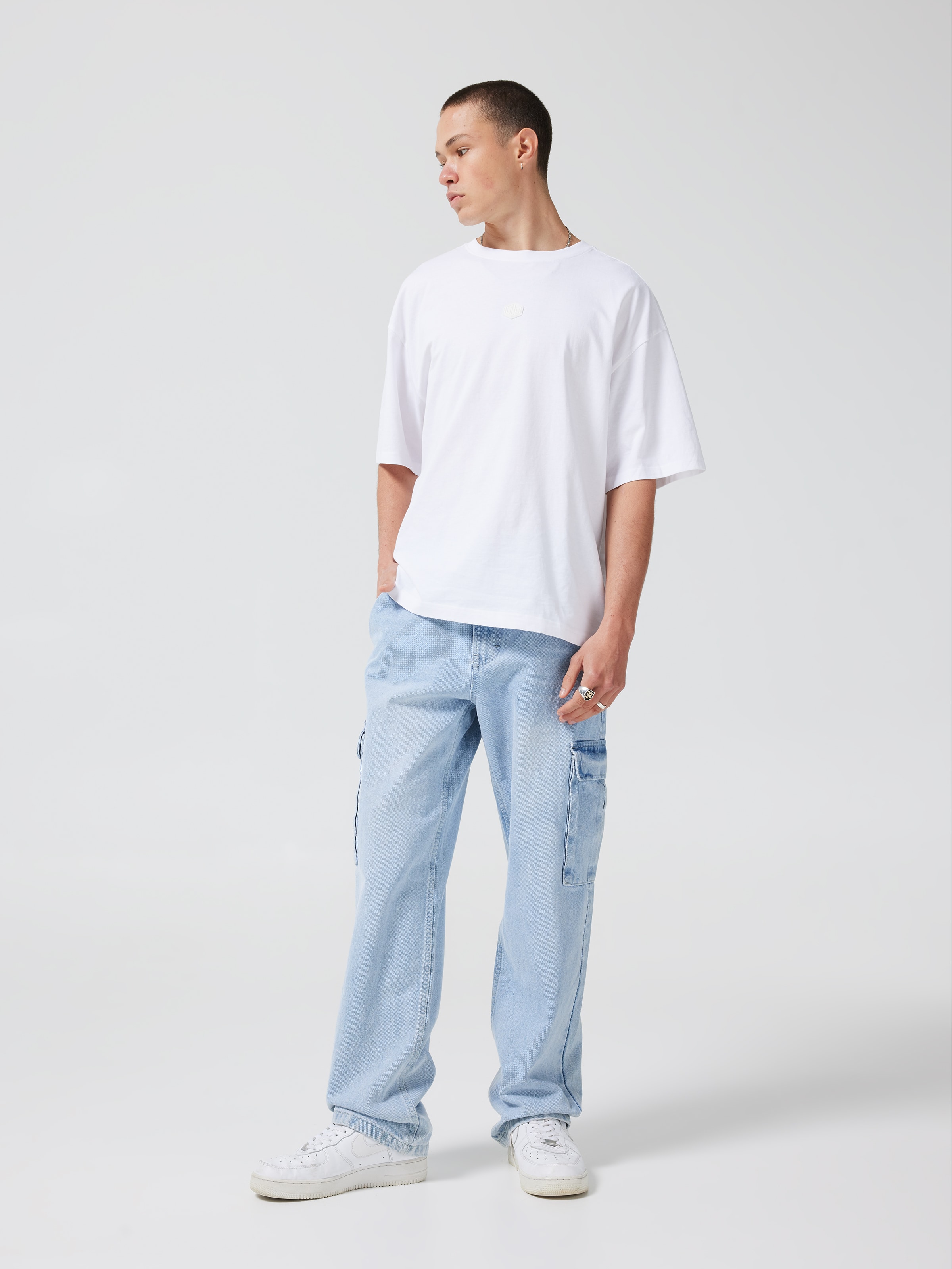 Bailey Baggy Cargo Jean Bleach Blue - Jay Jays Online