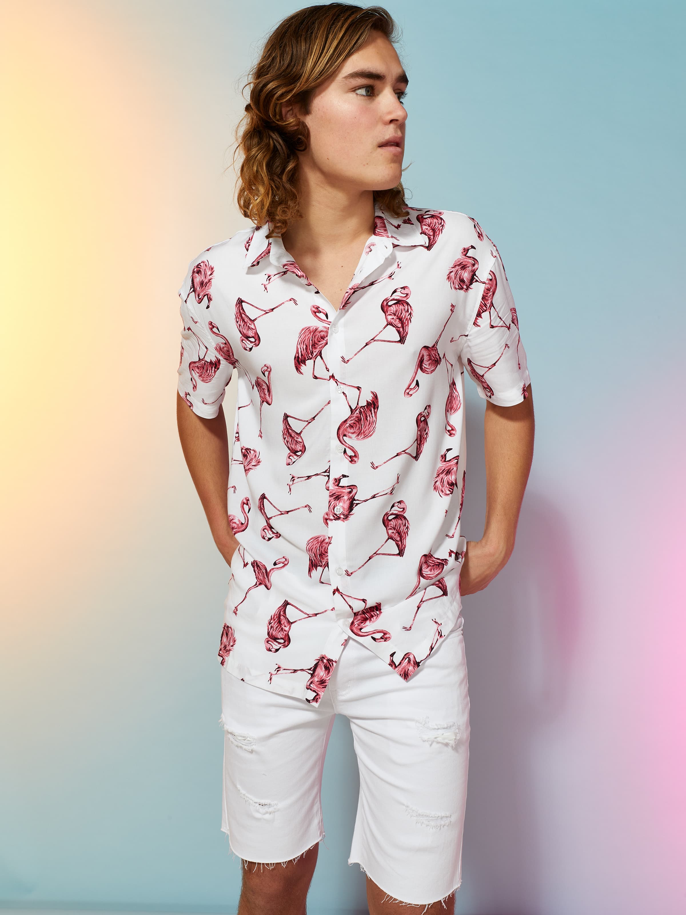 Slim Rip Raw Hem Denim Short White - Portmans Online