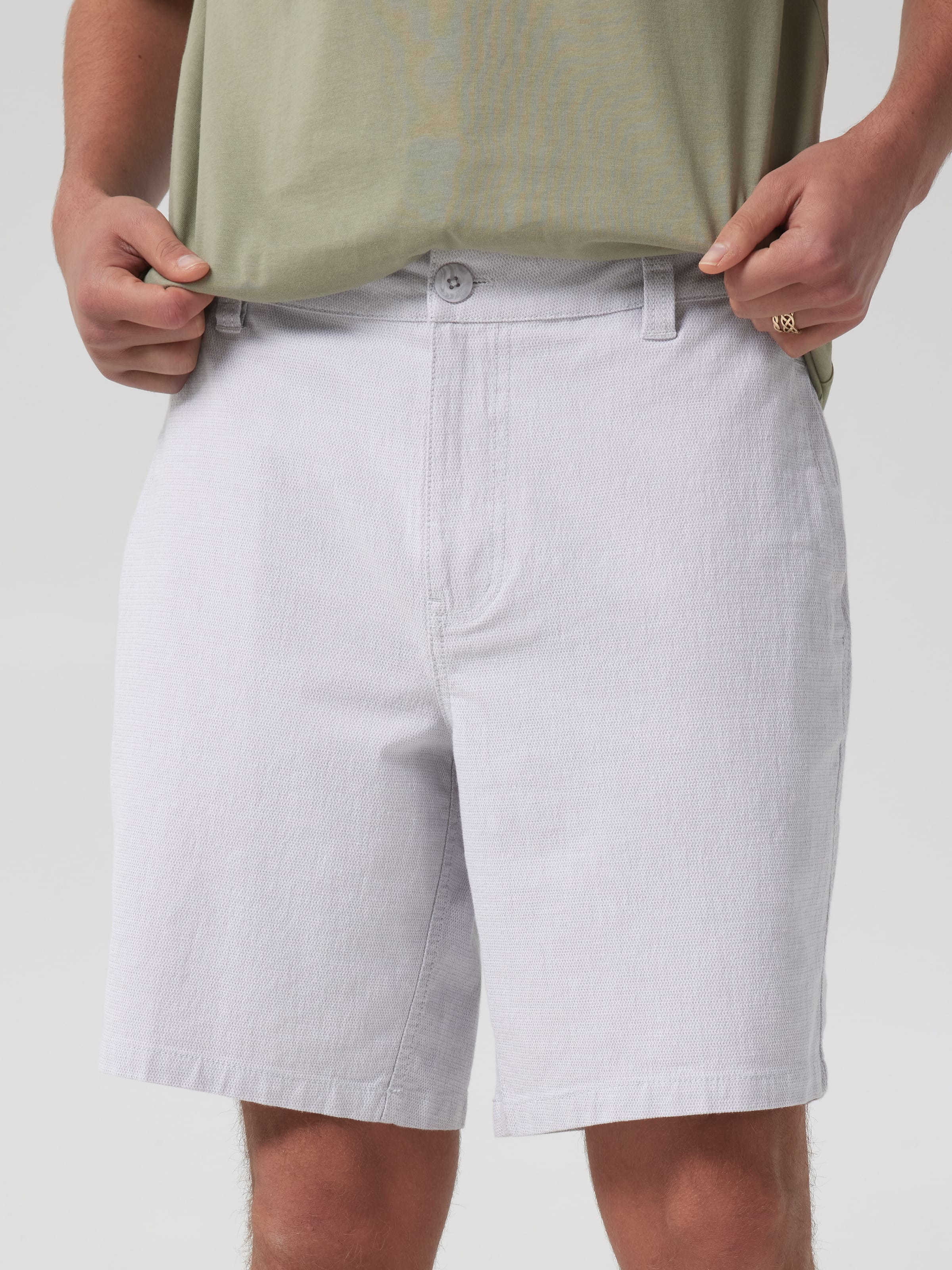 Straight Chino Texture Short Icegrey White - Jay Jays Online