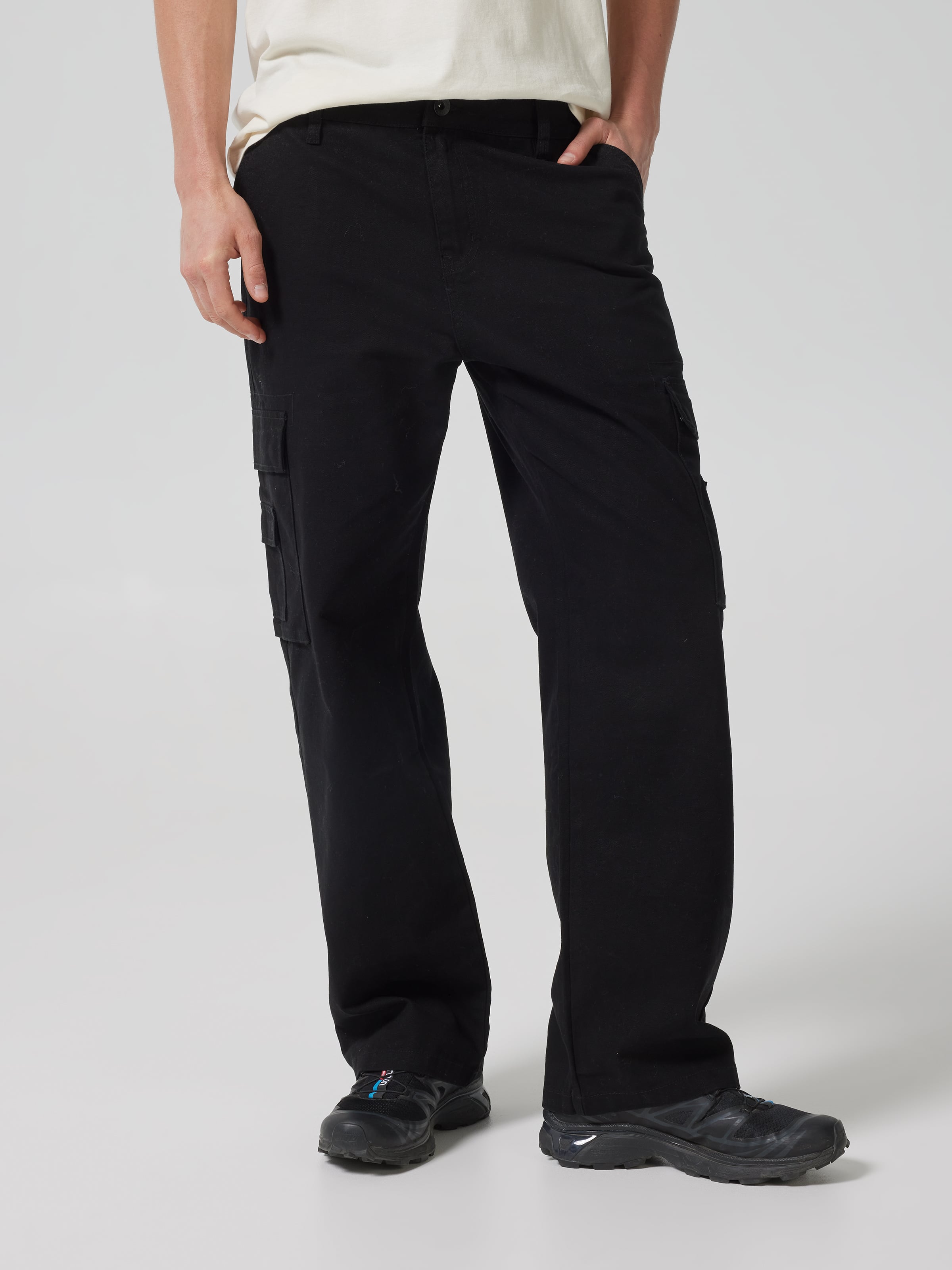 Flynn Fixed Waist Baggy Cargo Pant Black - Jay Jays Online